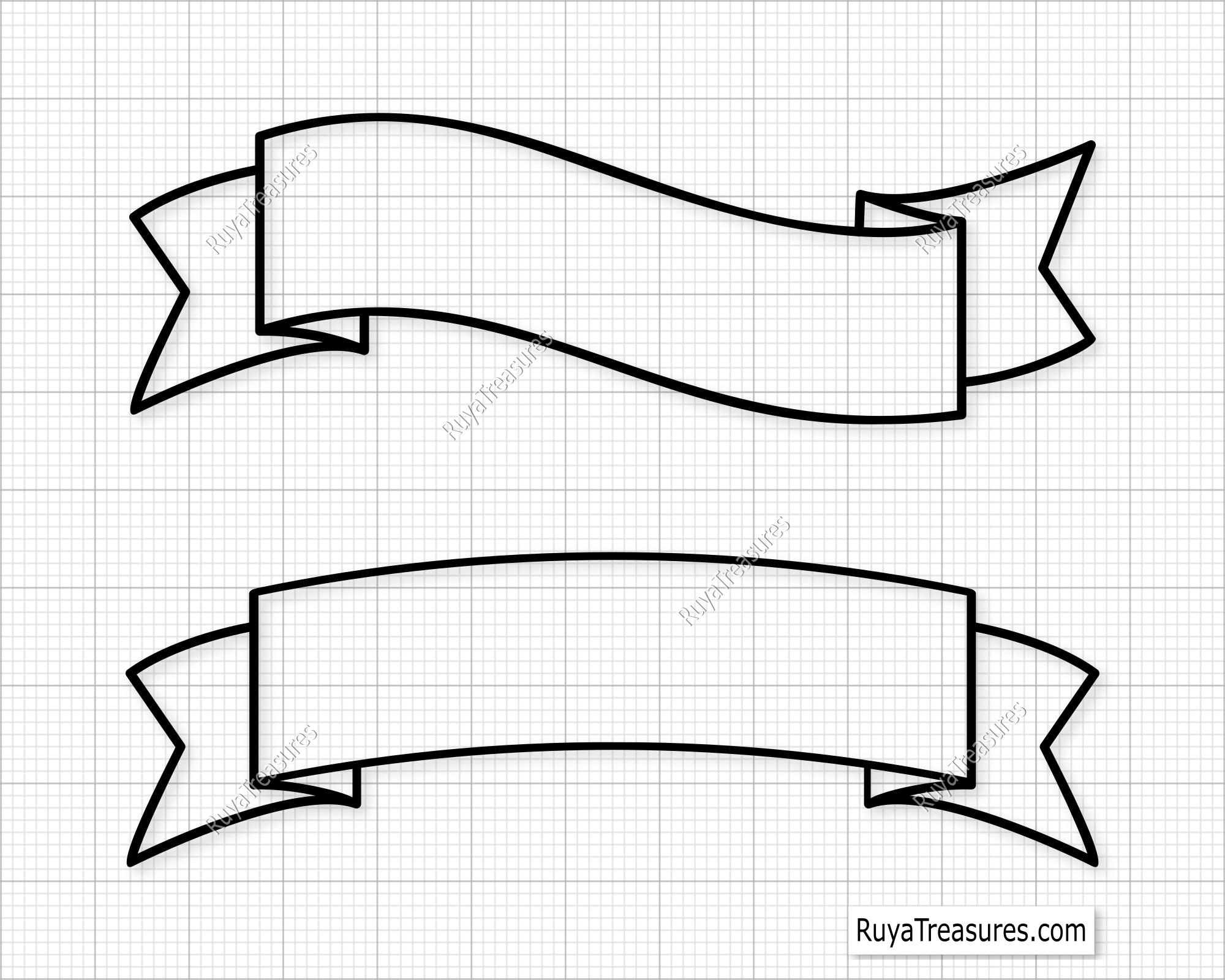 Free Banner Svg, Decorative Ribbon Svg, Cricut Banner Svg, Ribbon Dxf