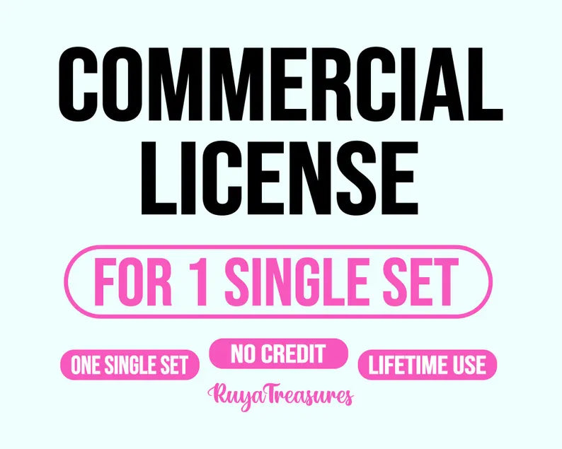 RuyaTreasures Commercial License for ONE Single Set Design