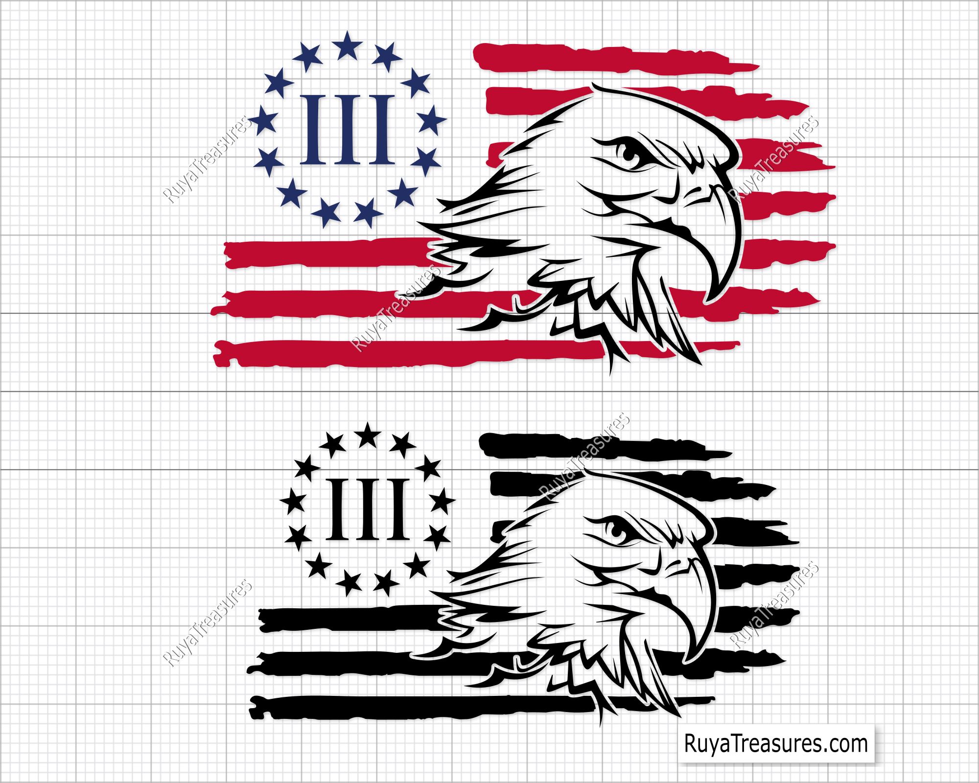 3 Percenter Flag with Eagle Svg, Betsy Ross Flag Svg, Constitution Svg