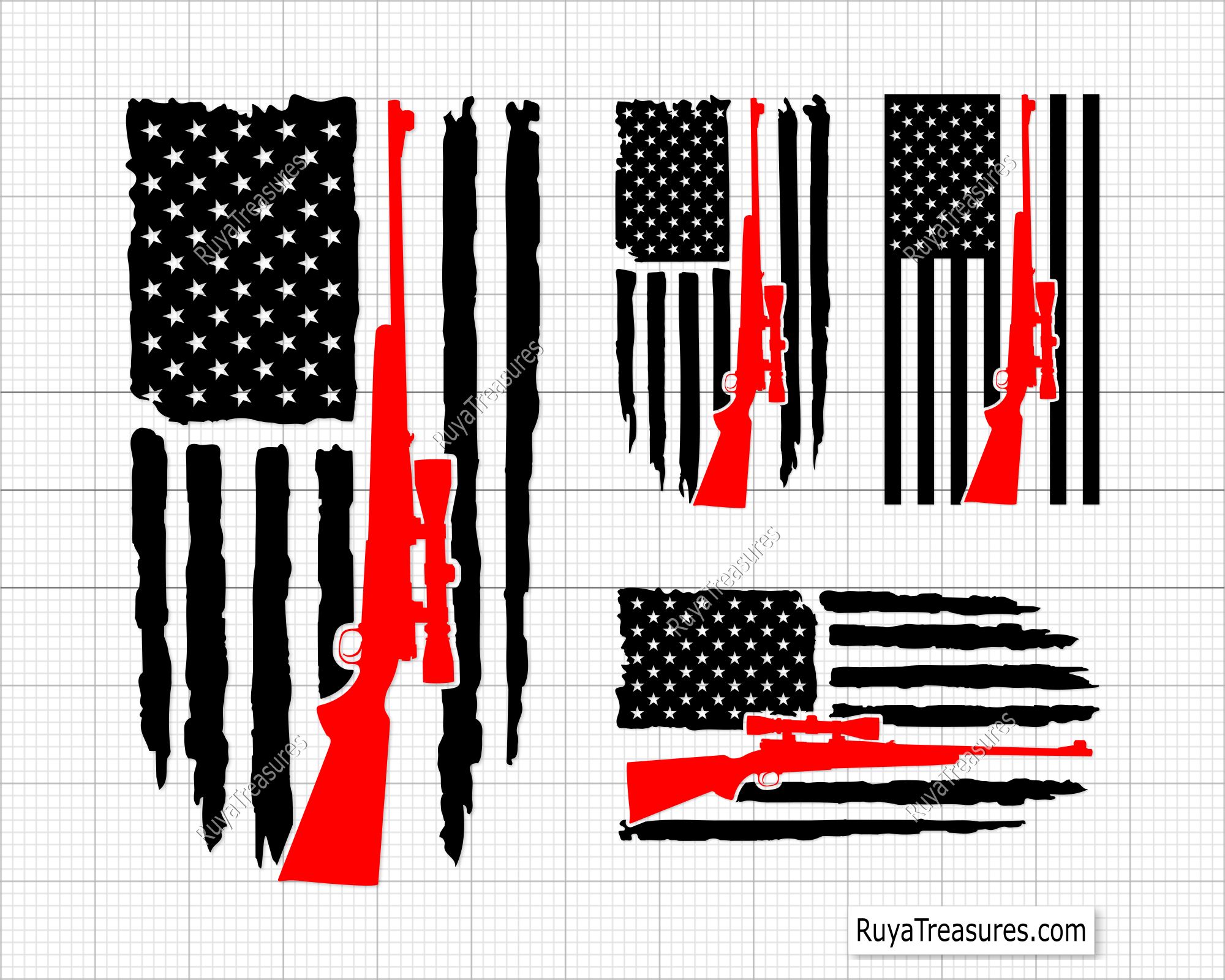 Sniper Flag Svg, American Sniper Svg, USA Flag Gun Svg, Hunting Svg