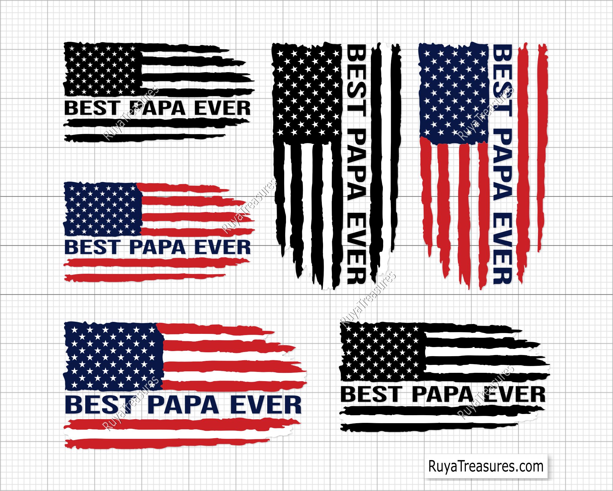 Best Papa Ever Flag Svg, Father's Day Svg, Grandpa Svg, Papa Svg ...