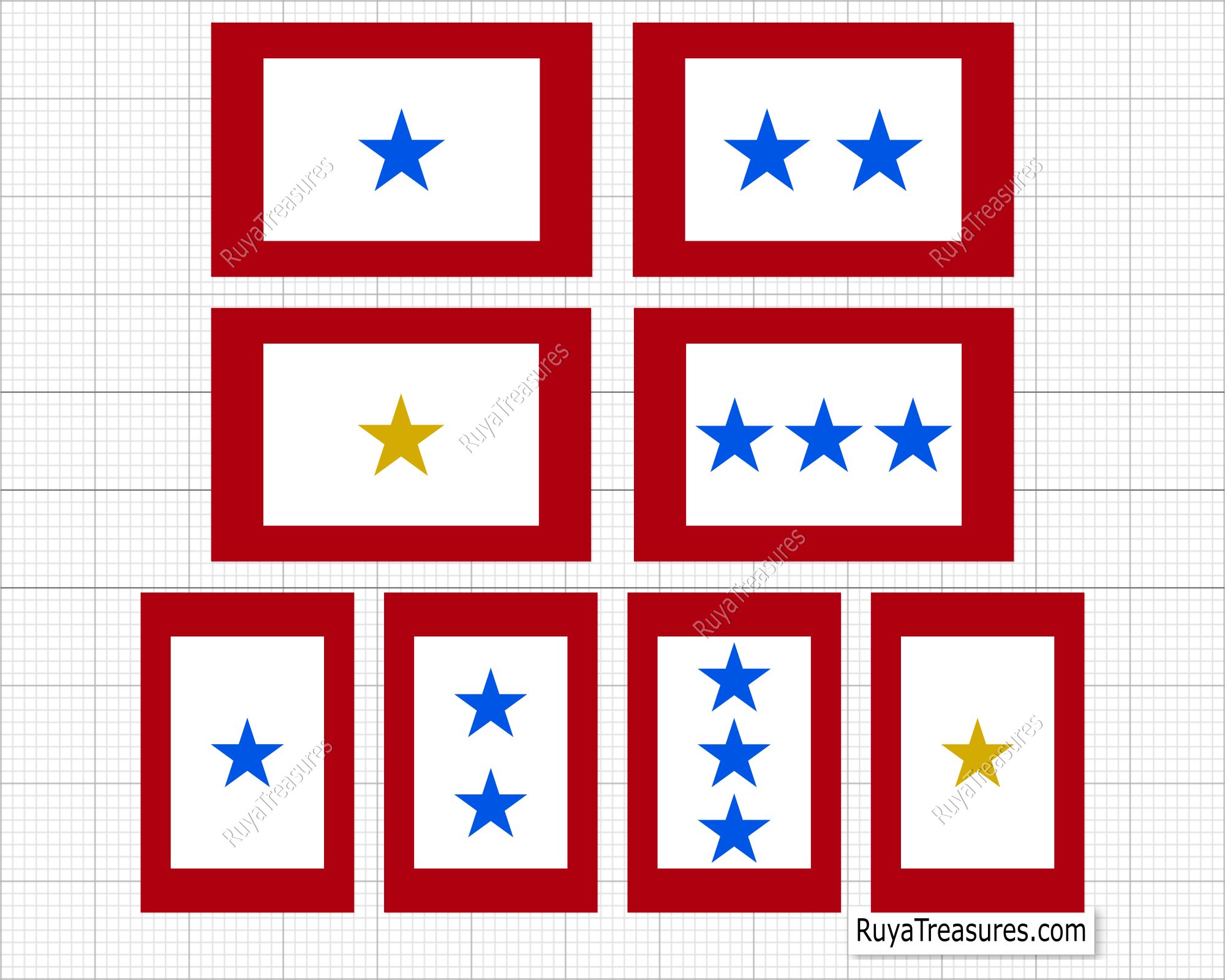Blue Star Service Flag Svg, Military Family Svg, Support Our Troops Sv
