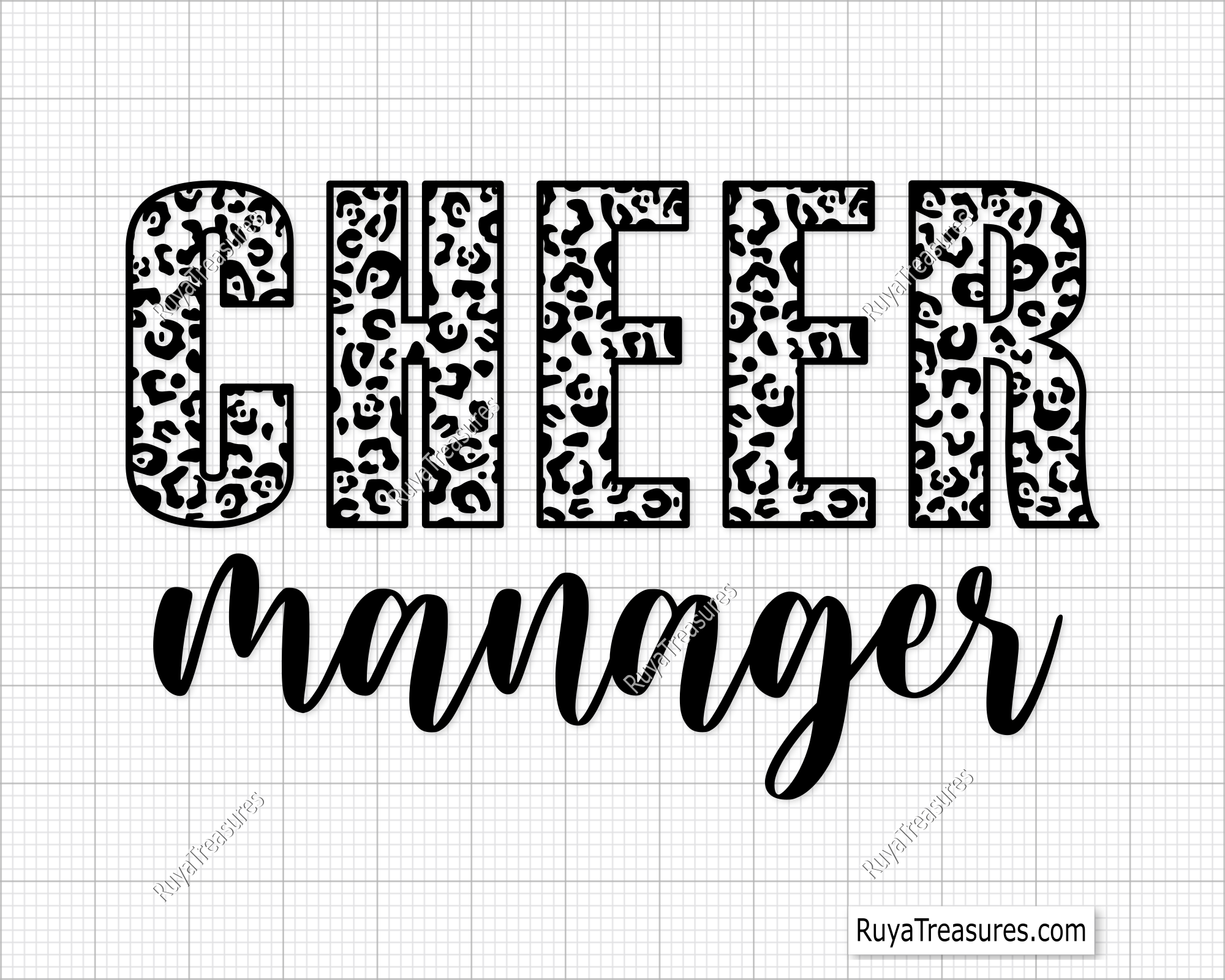 Cheer Manager Leopard Svg, Cheer Svg, Cheerleader Svg, Manager Svg