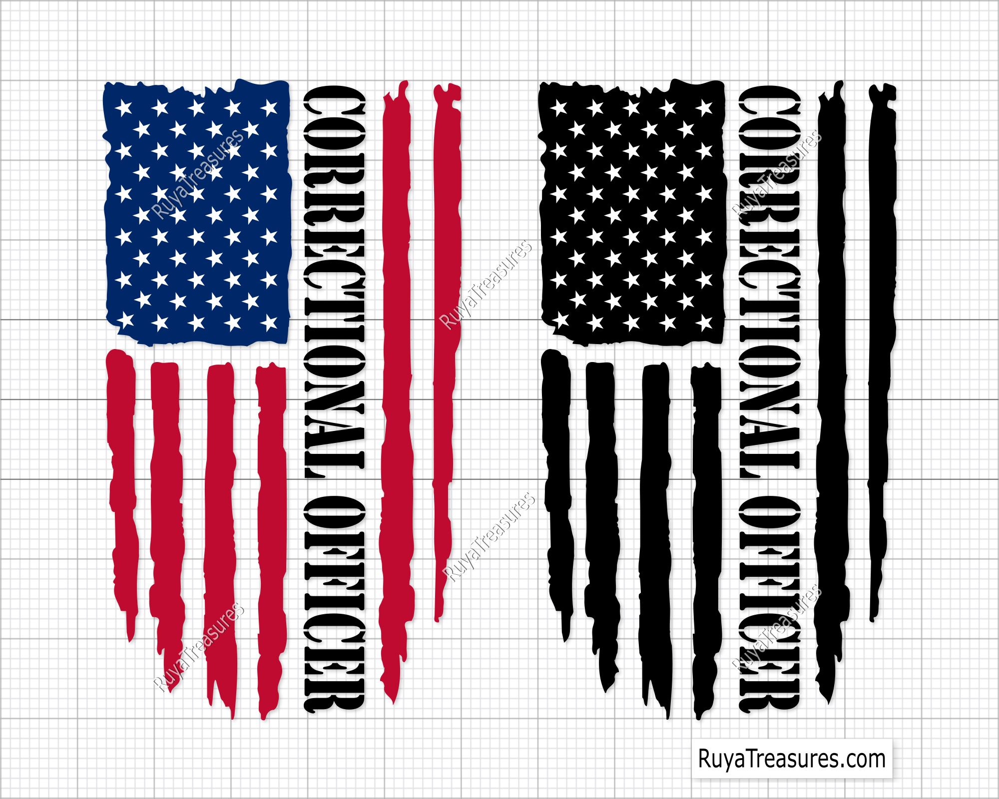 Correctional Officer Flag Svg, Thin Gray Line Flag Svg, Prison Guard S