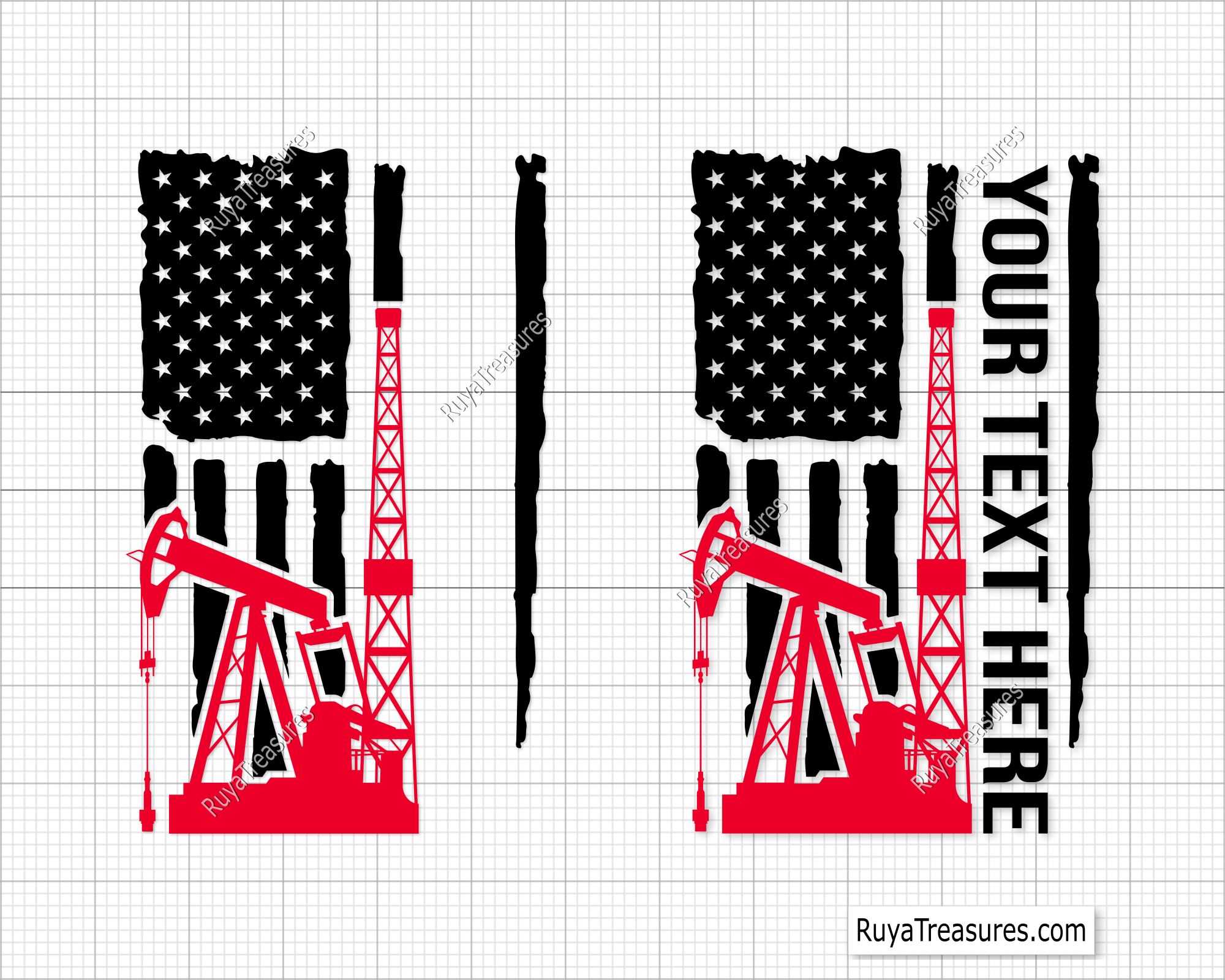 Custom Oilfield Flag Svg, Oil Rig Worker Svg, Oilfield Life Svg, Rig F