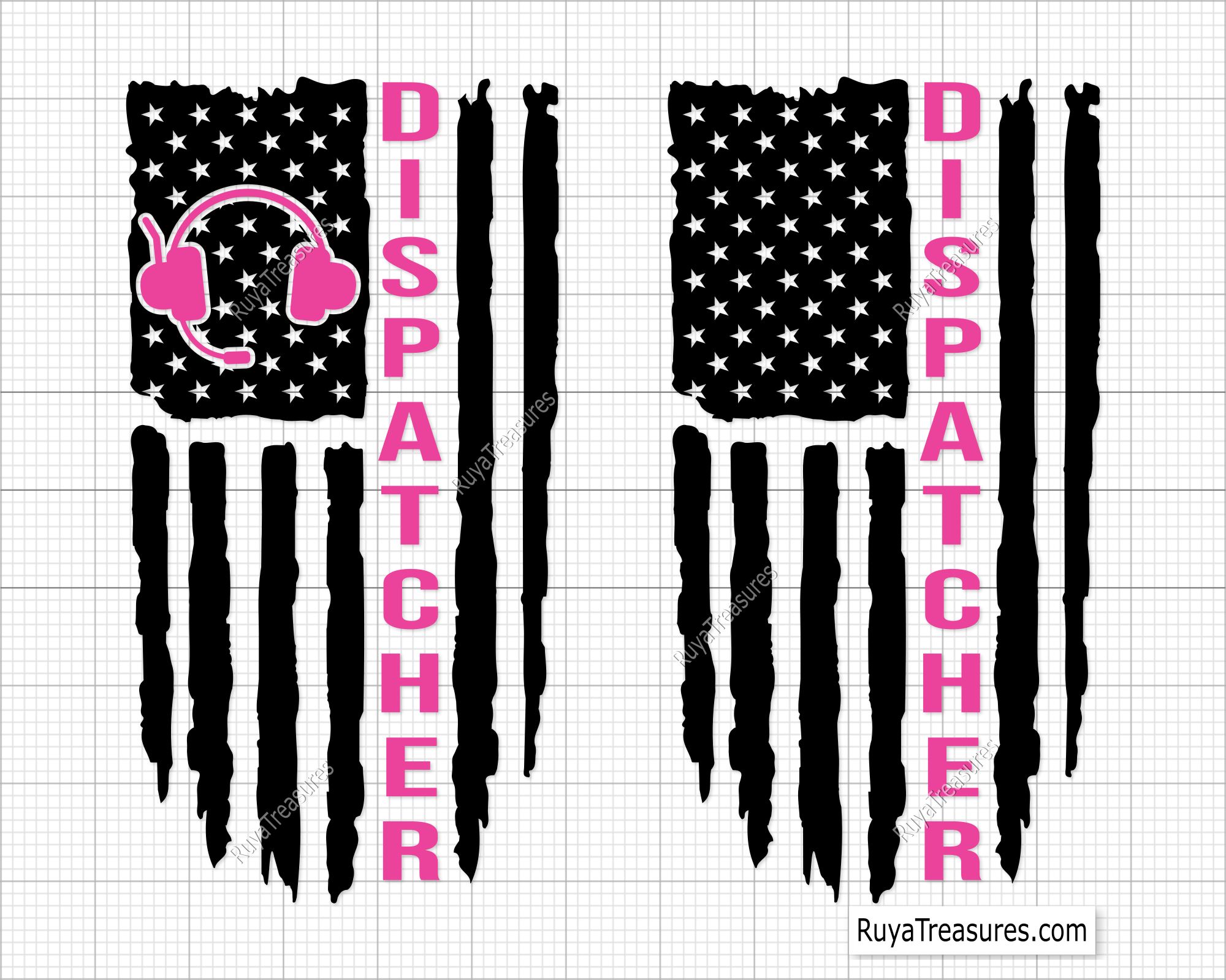 Pink Dispatcher Svg, 911 Dispatcher Svg, Dispatch Svg, Distressed Flag
