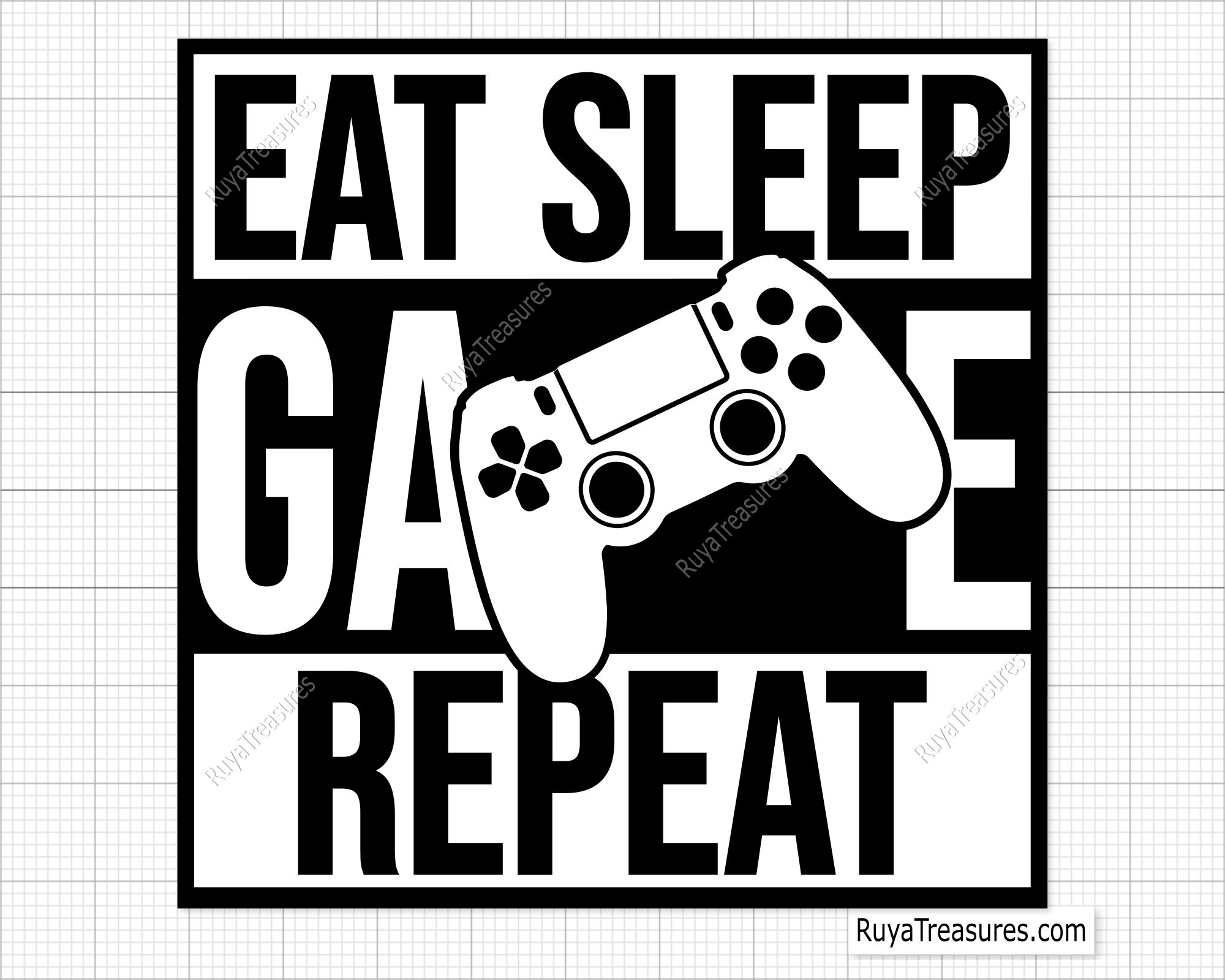 Eat Sleep Game Repeat Svg, Gamer Life Svg, Gaming Svg, Controller Svg