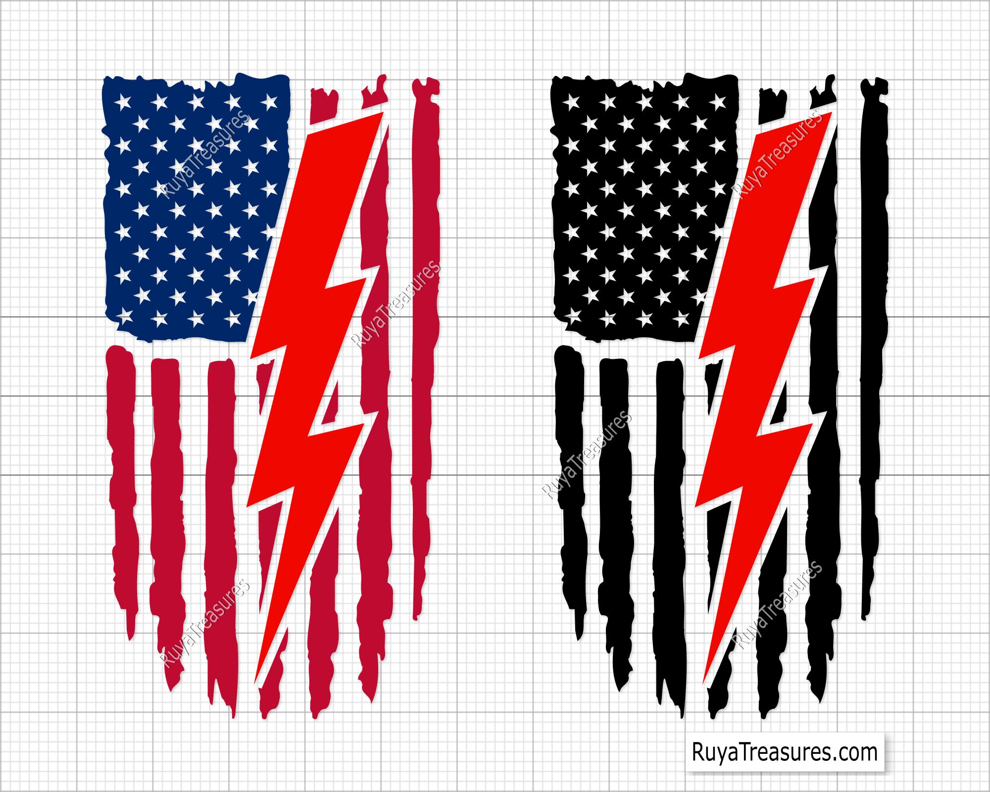 Electrician Lightning Bolt Flag Svg, Electrician Svg, Electrical Worke