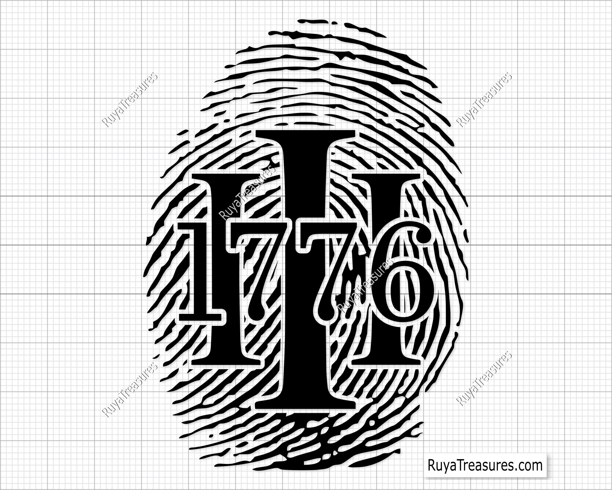3 Percenter 1776 Fingerprint SVG PNG | Patriotic Digital Design