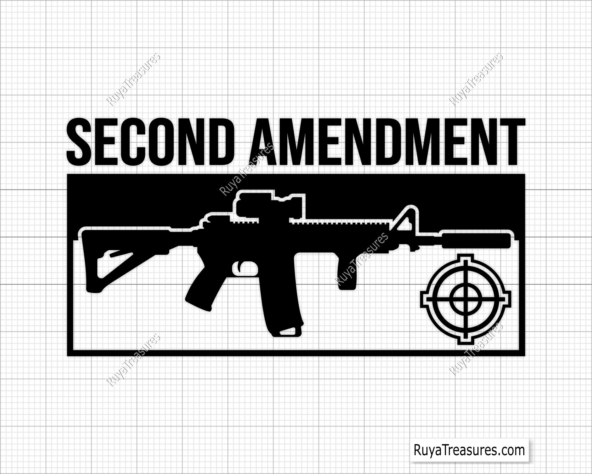 Free 2nd Amendment Rifle Svg Png, Patriotic Rights Design