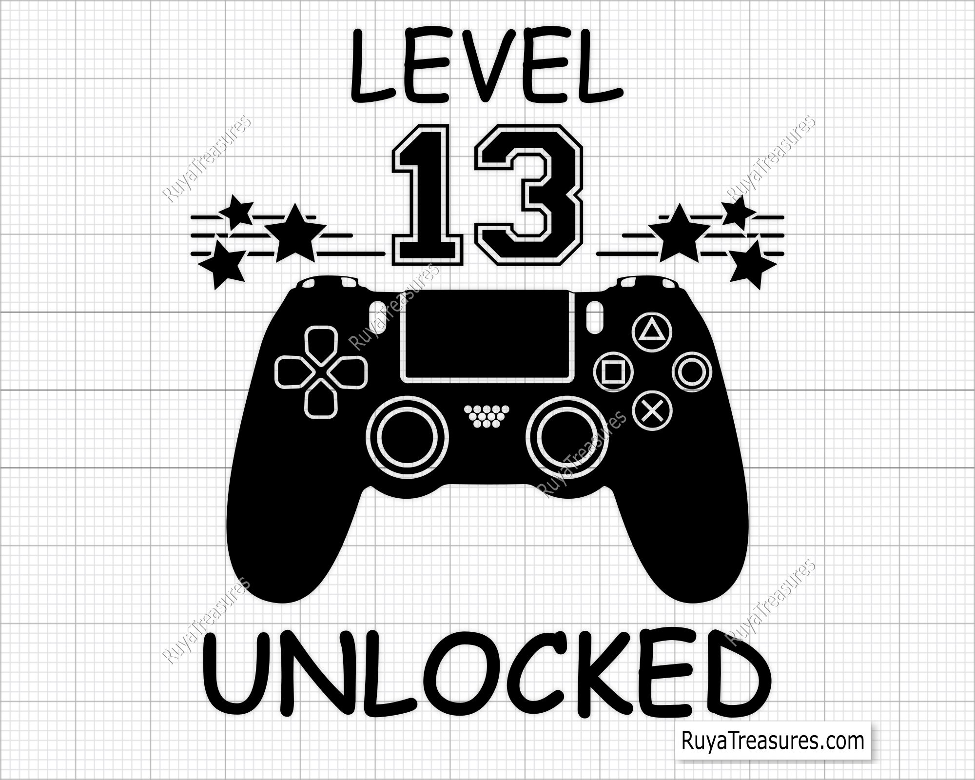 Level 13 Unlocked Svg, Level 13 Svg, 13th Birthday Svg, Gamer Svg