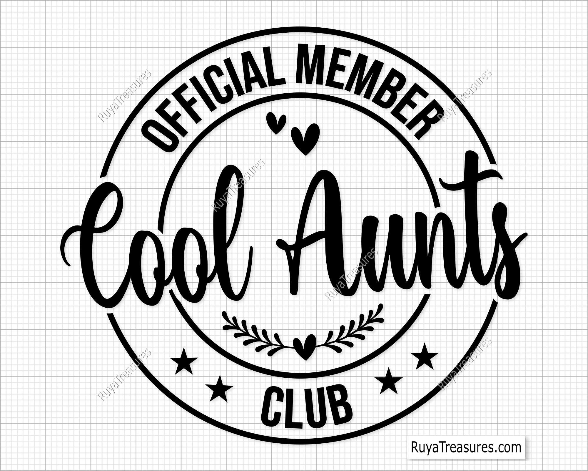 Cool Aunt Svg, Official Member Cool Aunts Club Svg Png, Funny Aunt Svg