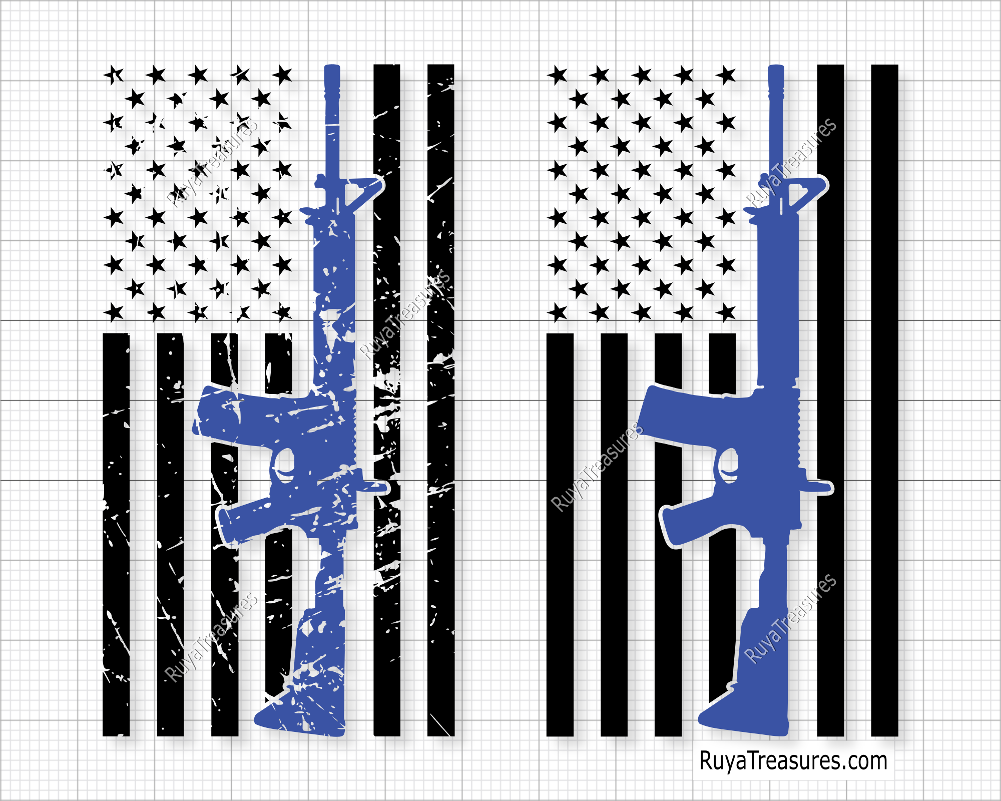 Rifle Flag Svg Png, American Gun Flag Svg, USA 2 a Rights Svg