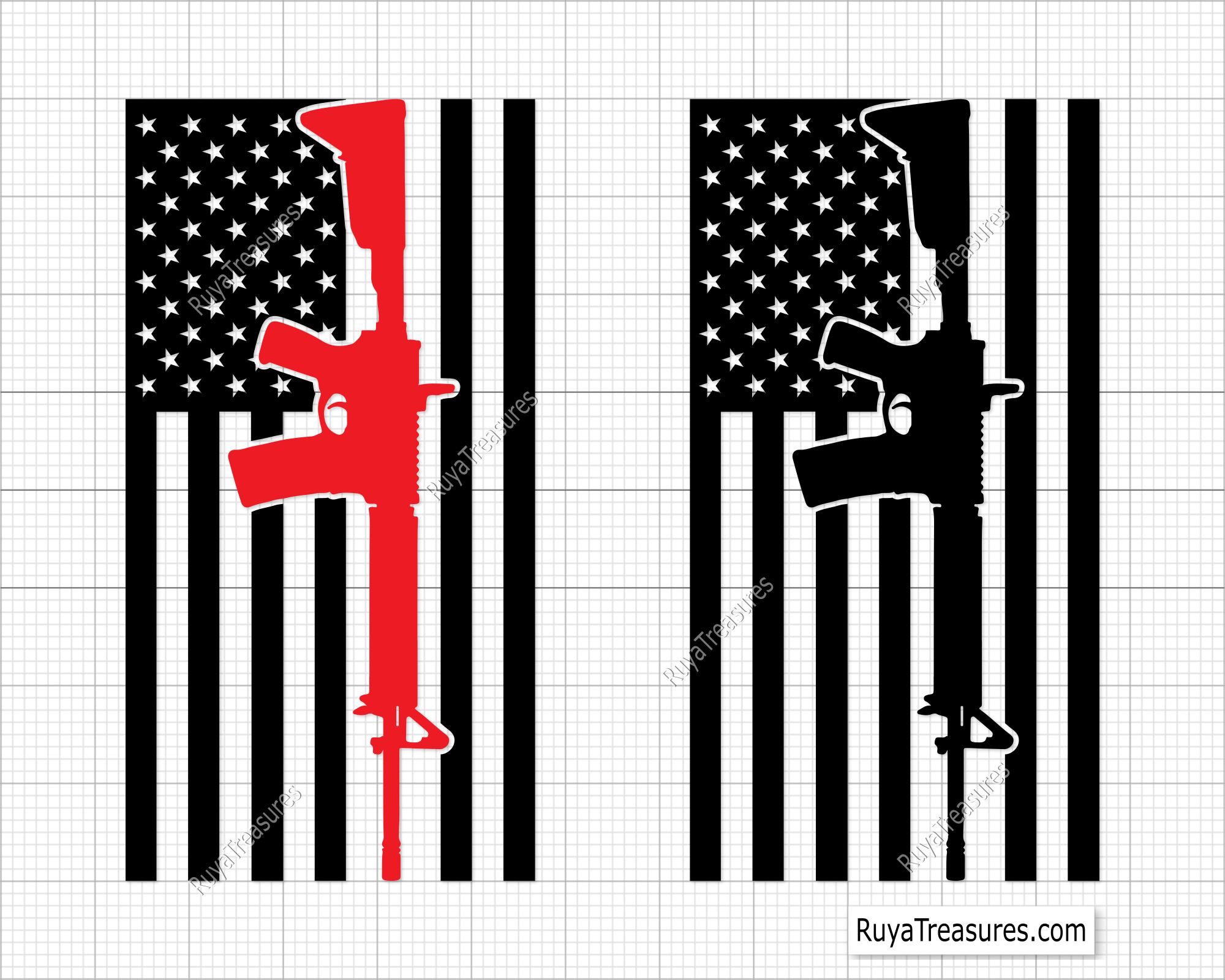 USA Rifle Flag Svg Png, American Gun Rights Png, 2A Flag Svg