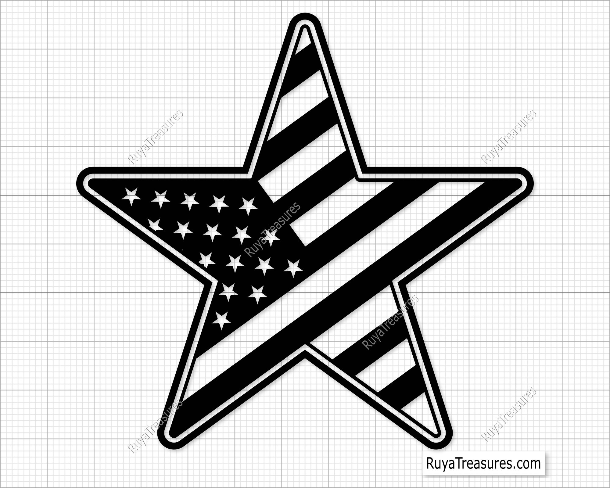 Us Flag Star Shape Svg, American Flag Svg, Patriotic Svg, Usa Star Svg