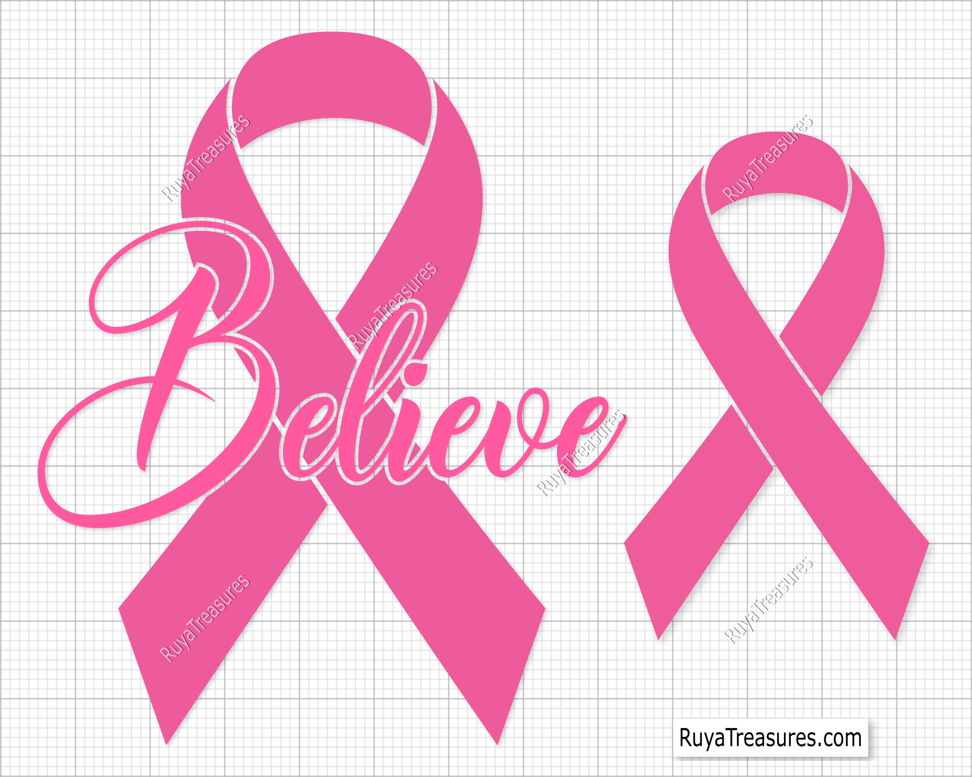 Believe Ribbon Svg, Believe Cancer Svg, Awareness Ribbon Svg, Hope Svg