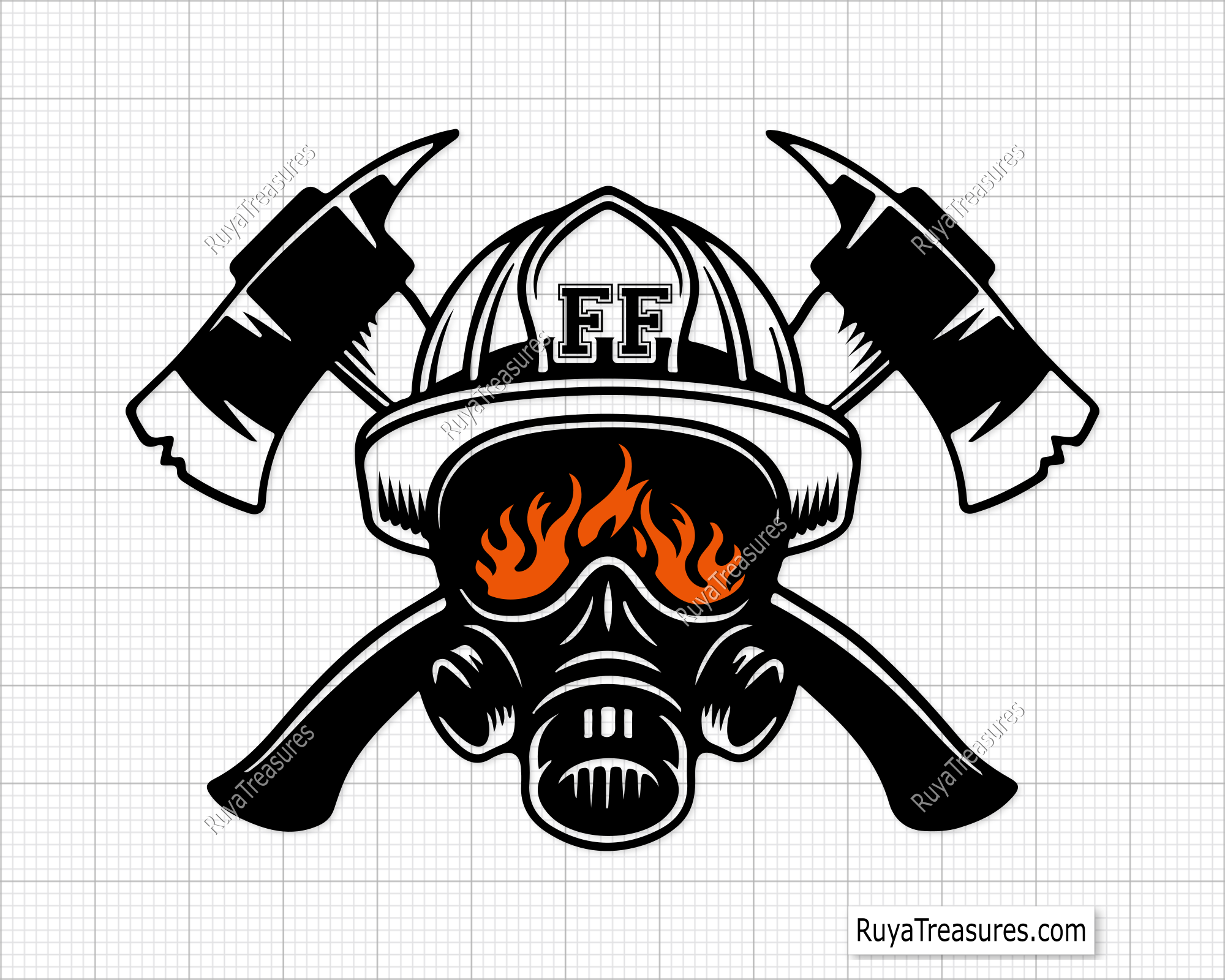 Firefighter Helmet Svg, Firefighter Gear Svg, Firefighter Symbol Svg